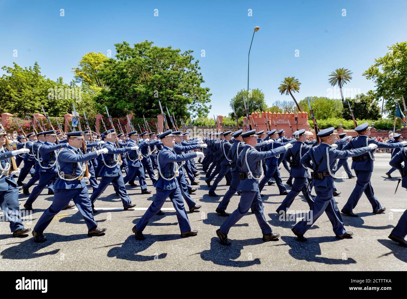 Seville, Spain - June 01, 2019: Parade of the different corps of the ...