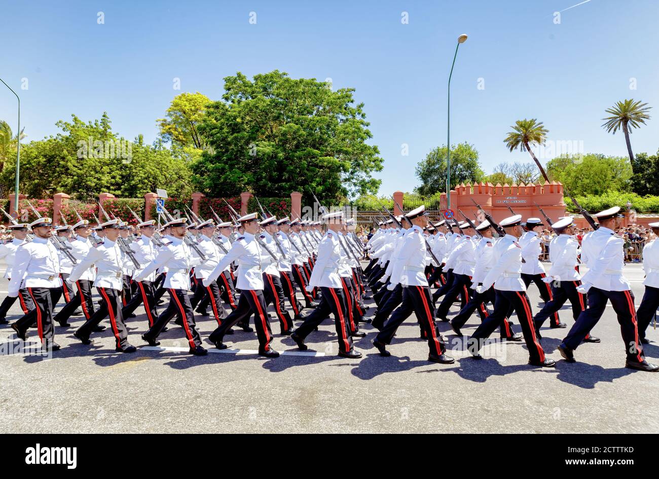 Seville, Spain - June 01, 2019: Parade of the different corps of the ...