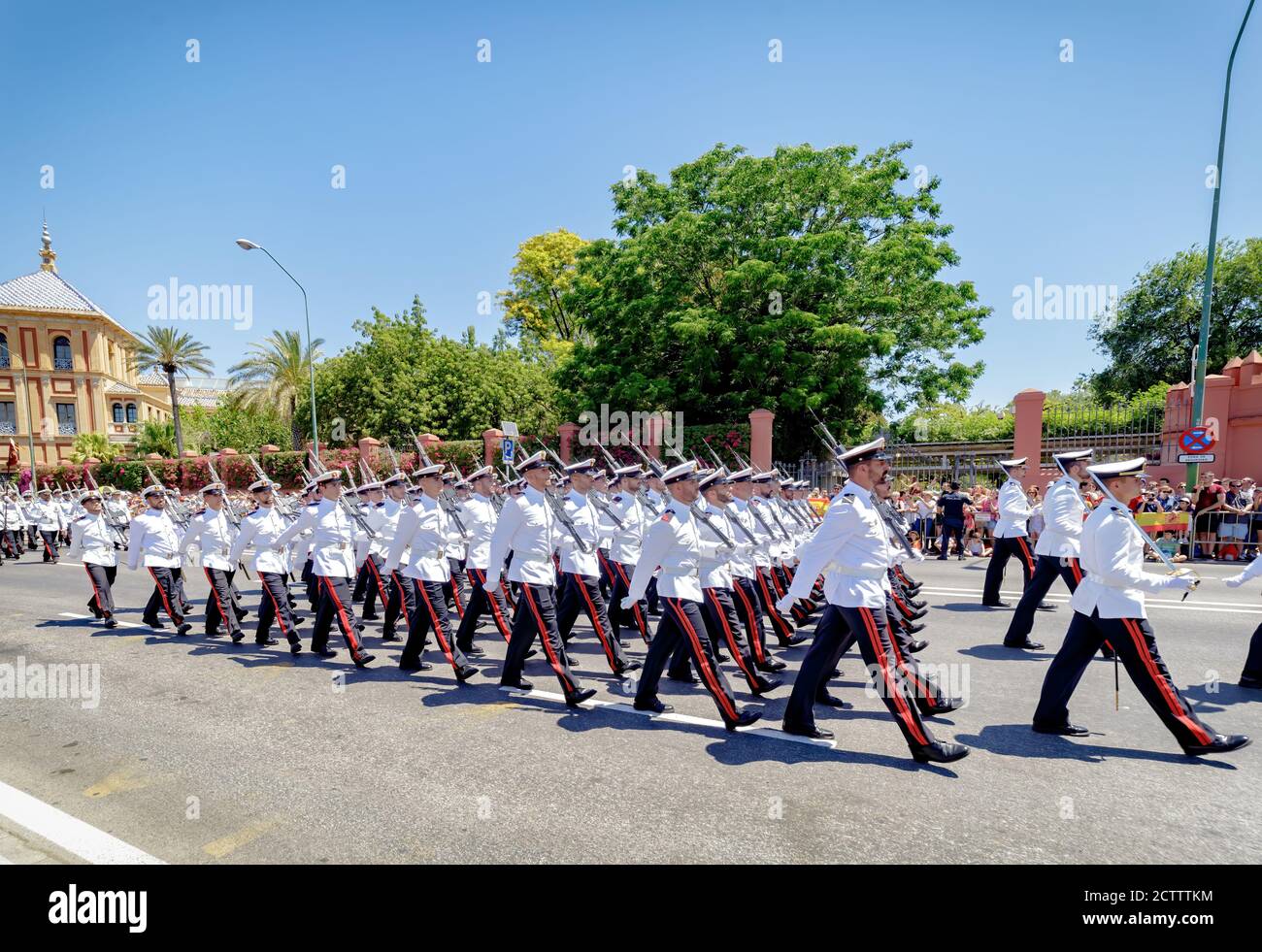 Seville, Spain - June 01, 2019: Parade of the different corps of the ...