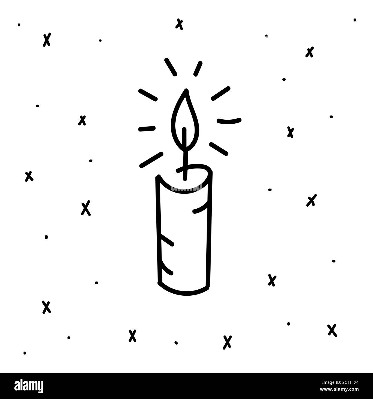 Hand drawn doodle candle. Christmas element Stock Vector Image & Art ...