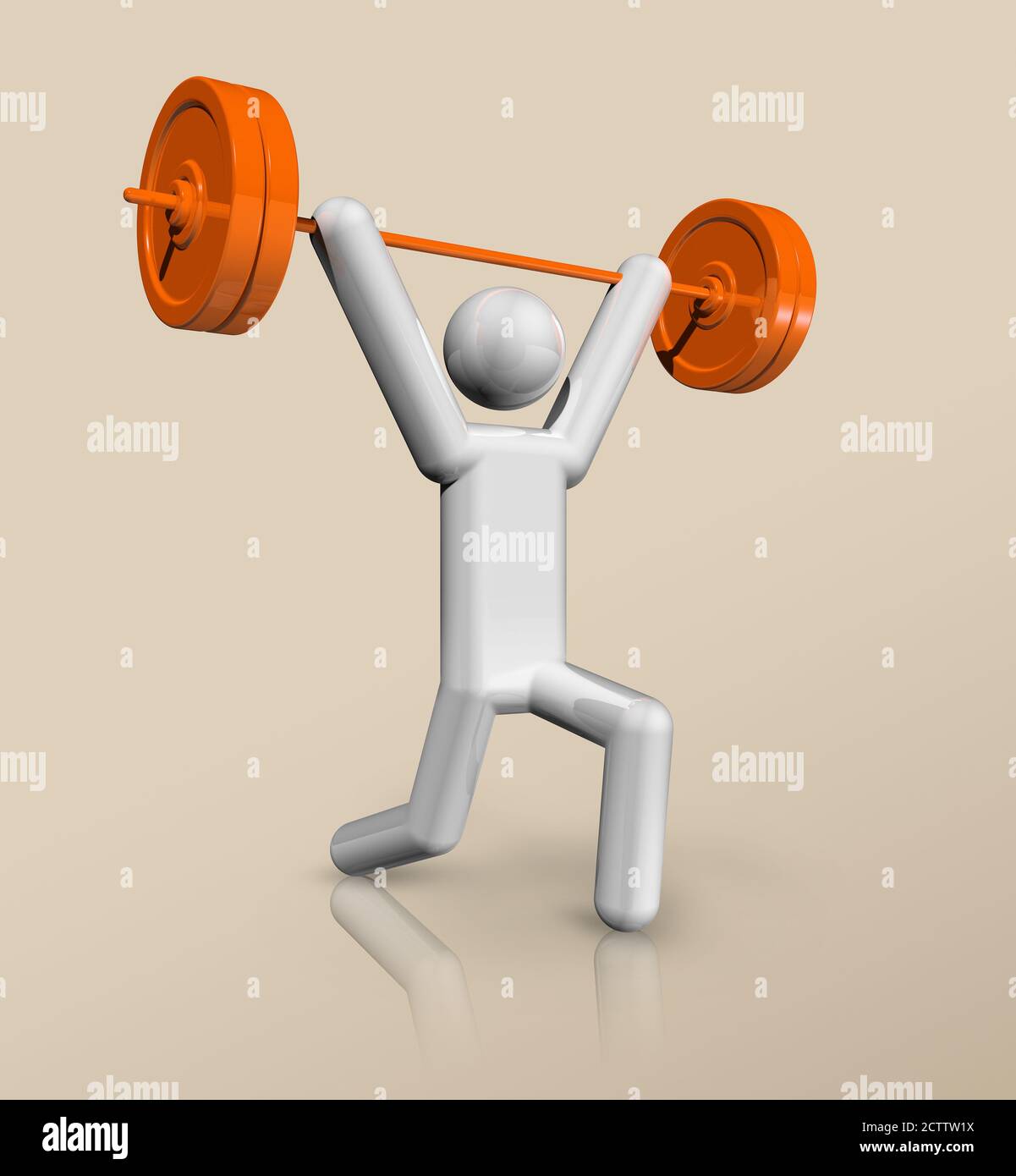 three dimensional weightlifting symbol, olympic sports. Illustration ...