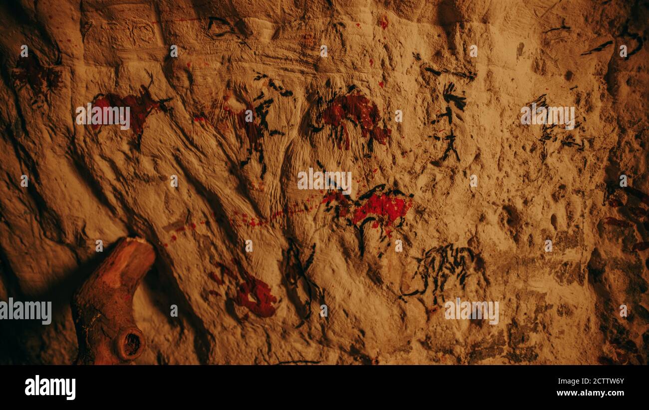 Primitive Prehistoric Neanderthal Drawings of Animals and Abstracts ...