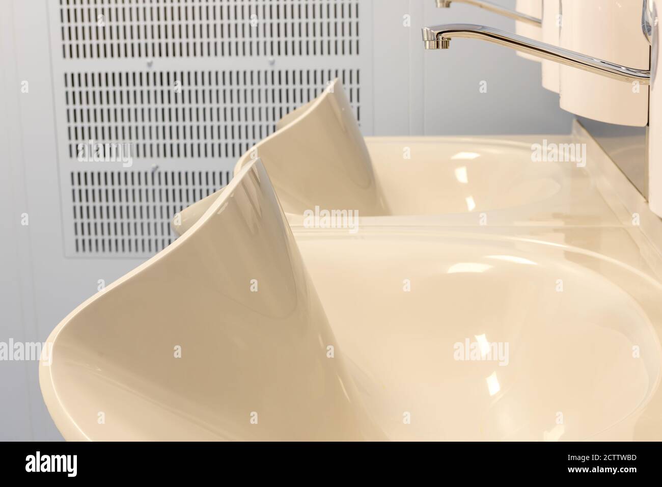 Washbasin tap for medical workers close-up. Sanitary equipment Stock ...
