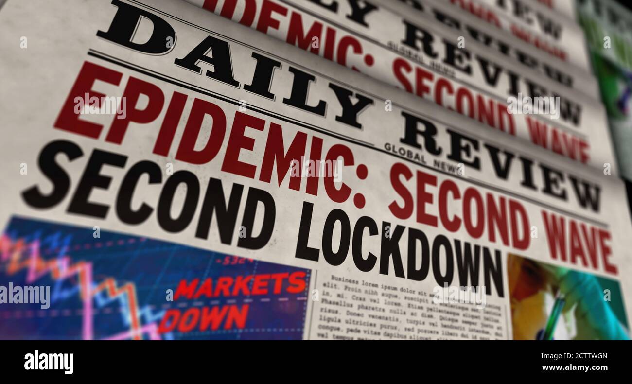 Covid 19 epidemic second wave, lockdown, virus pandemic and global ...