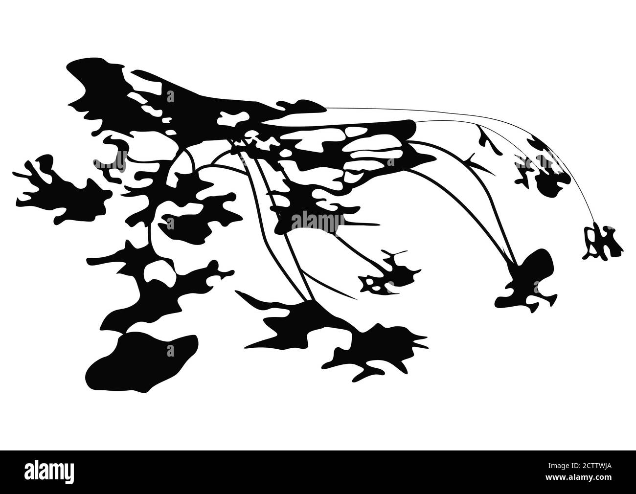 Black silhouette of bush. Shadow for overlay Stock Vector Image & Art ...