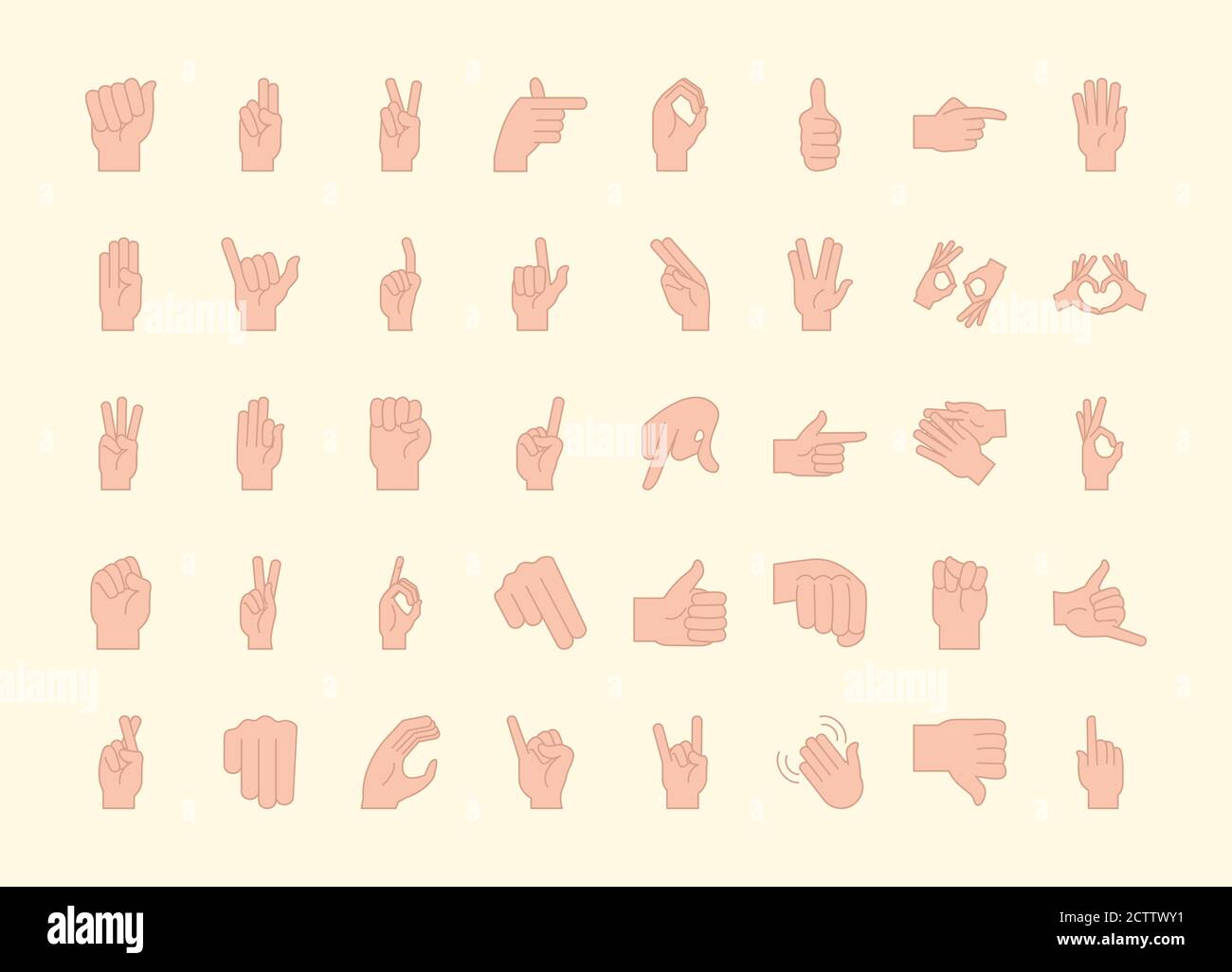 Hand gesture icons visual hi-res stock photography and images - Alamy