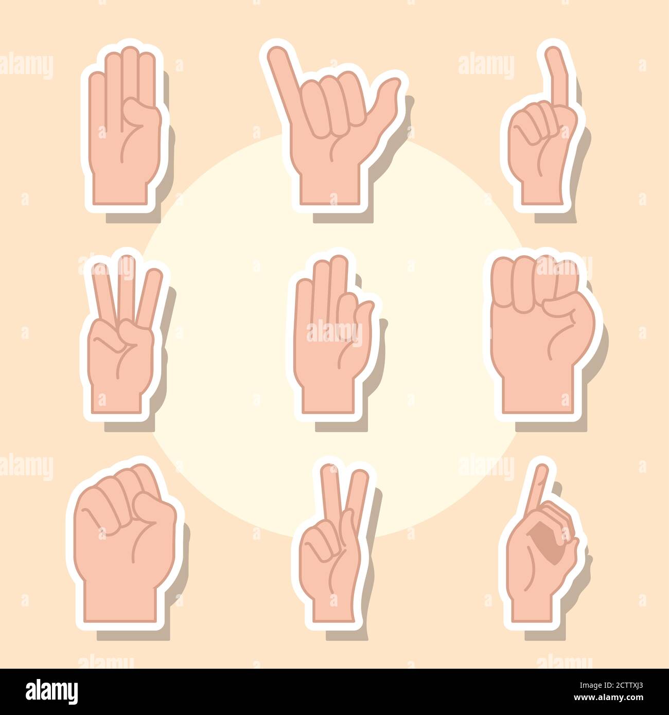 sign language hand gesture indicating different letters alphabet line ...