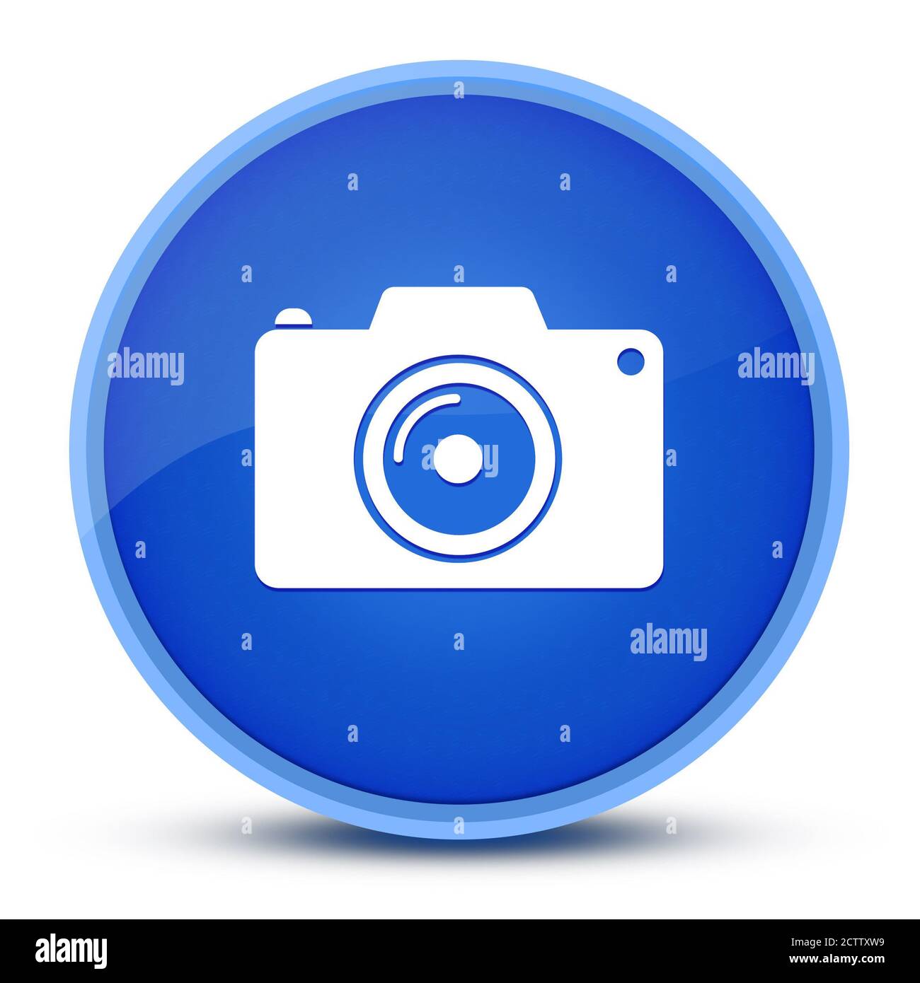 Camera luxurious glossy blue round button abstract illustration Stock ...
