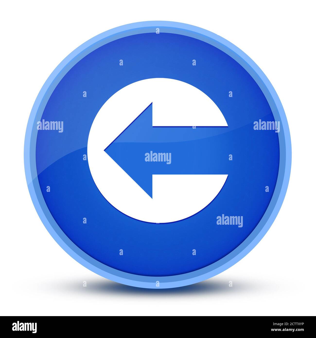 Back arrow luxurious glossy blue round button abstract illustration ...