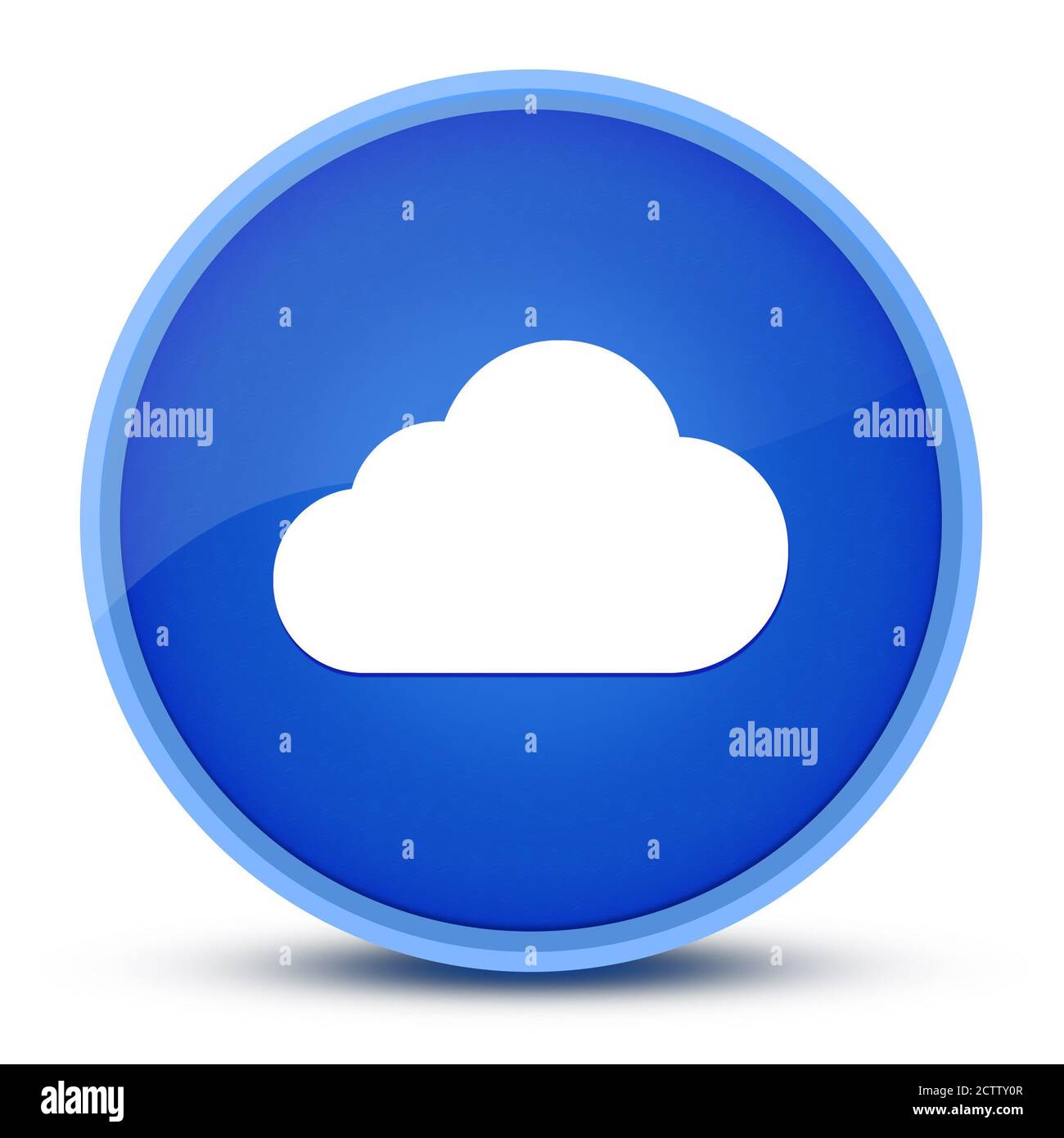 Cloud luxurious glossy blue round button abstract illustration Stock ...