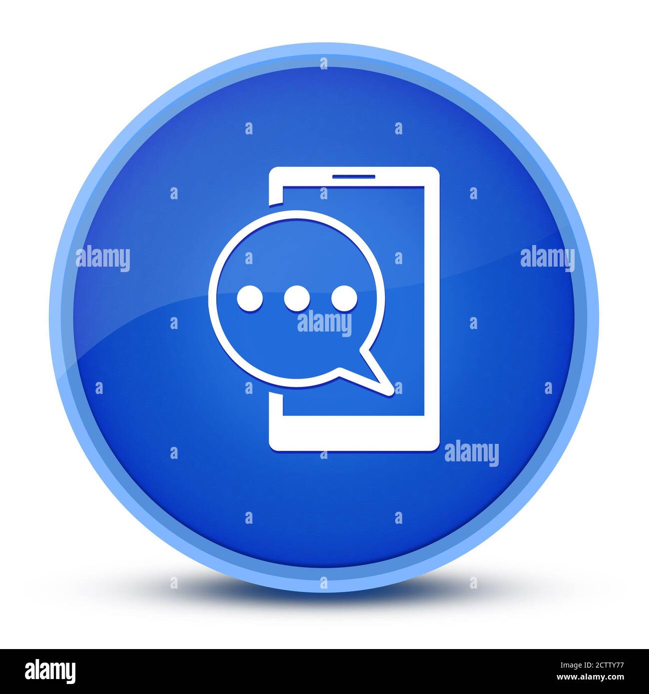 Phone icon glossy blue isolated hi-res stock photography and images - Alamy