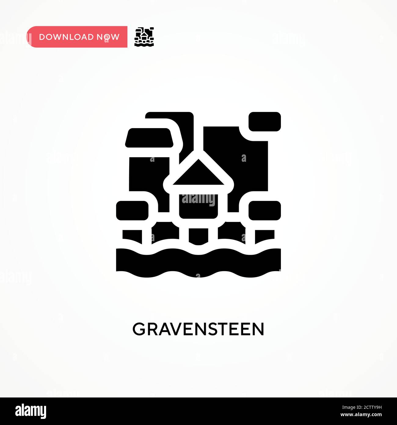 Gravensteen vector icon. . Modern, simple flat vector illustration for ...