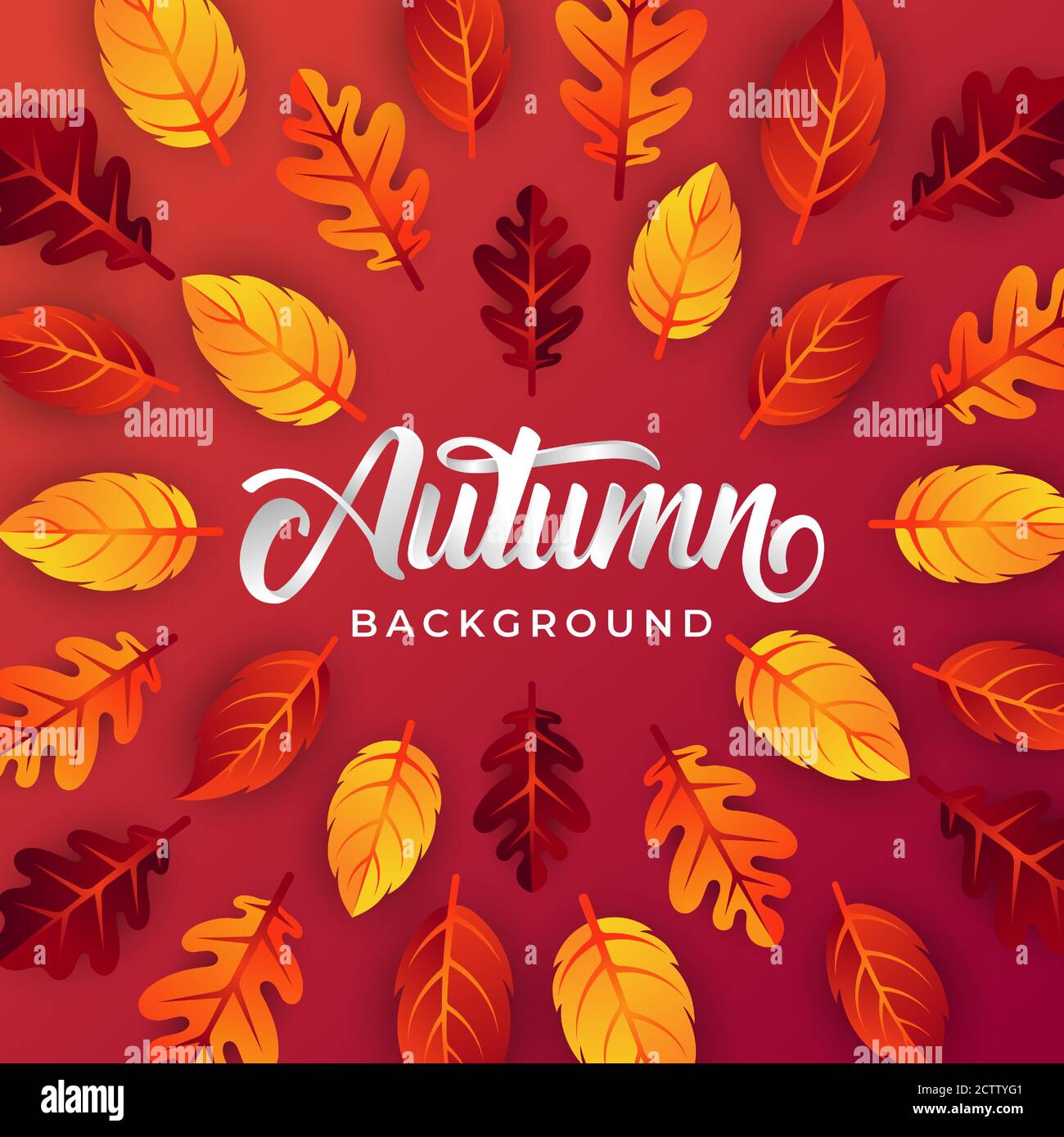 Autumn background vector with decorative leaves. Autumn fall Vector ...