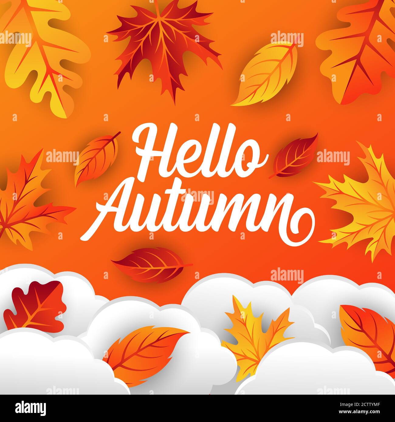 Autumn background vector with decorative leaves. Autumn fall Vector ...