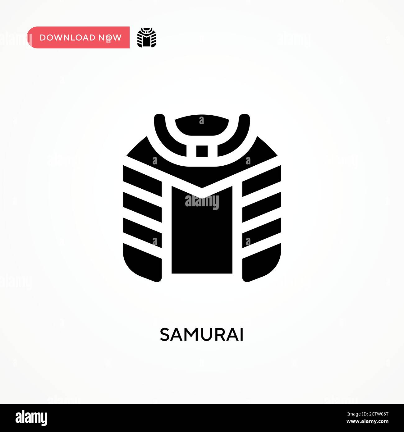 Samurai vector icon. . Modern, simple flat vector illustration for web ...