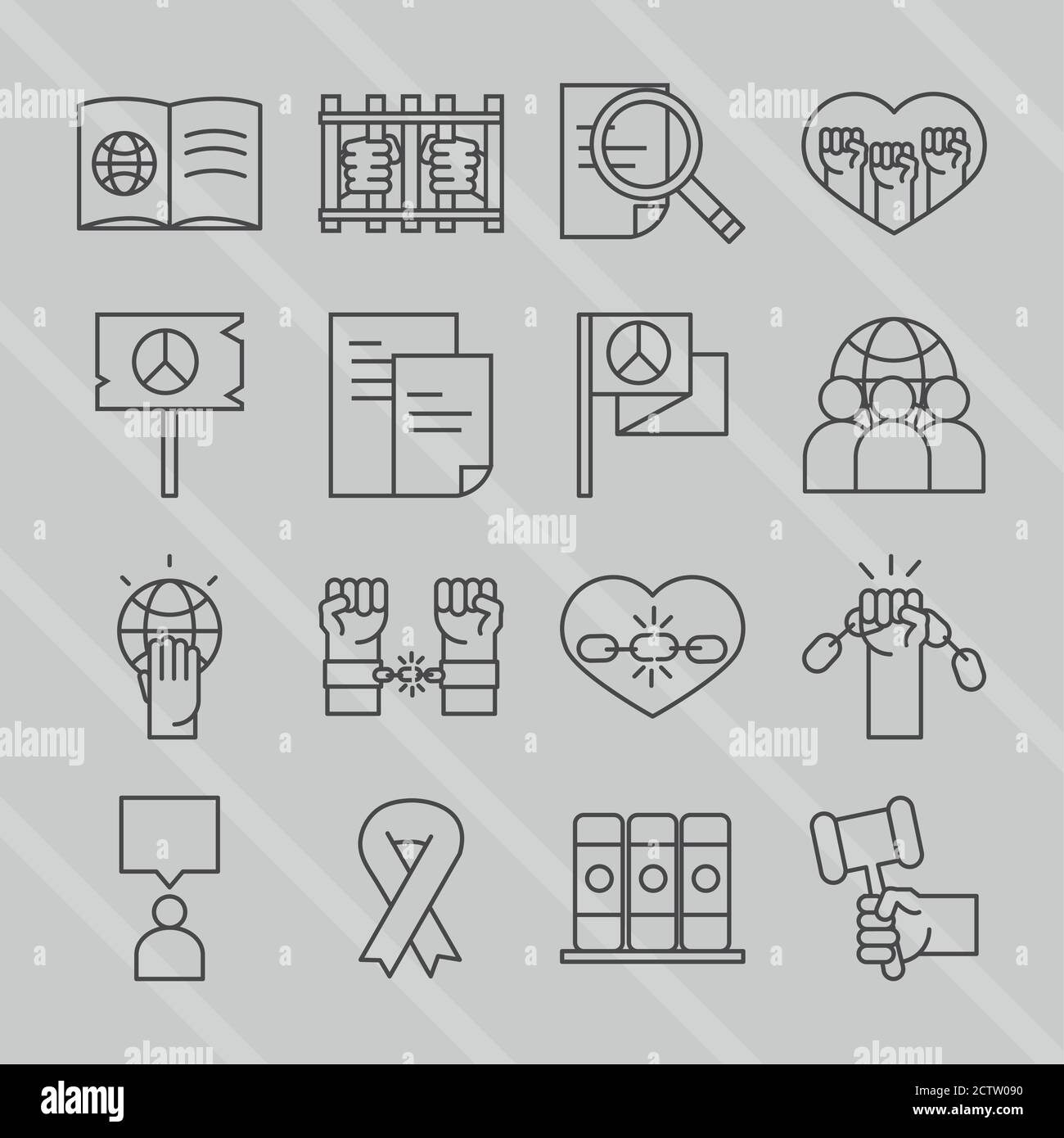 international human rights day awareness mounth pack icons vector ...