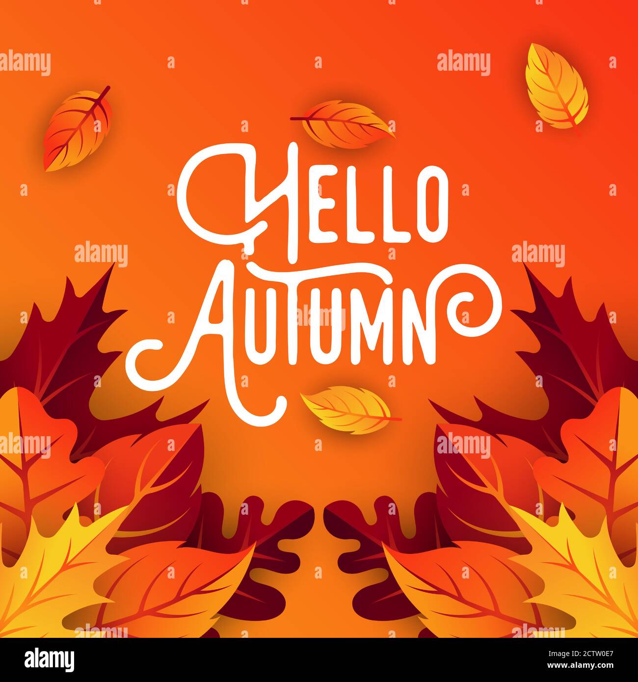 Autumn background vector with decorative leaves. Autumn fall Vector ...