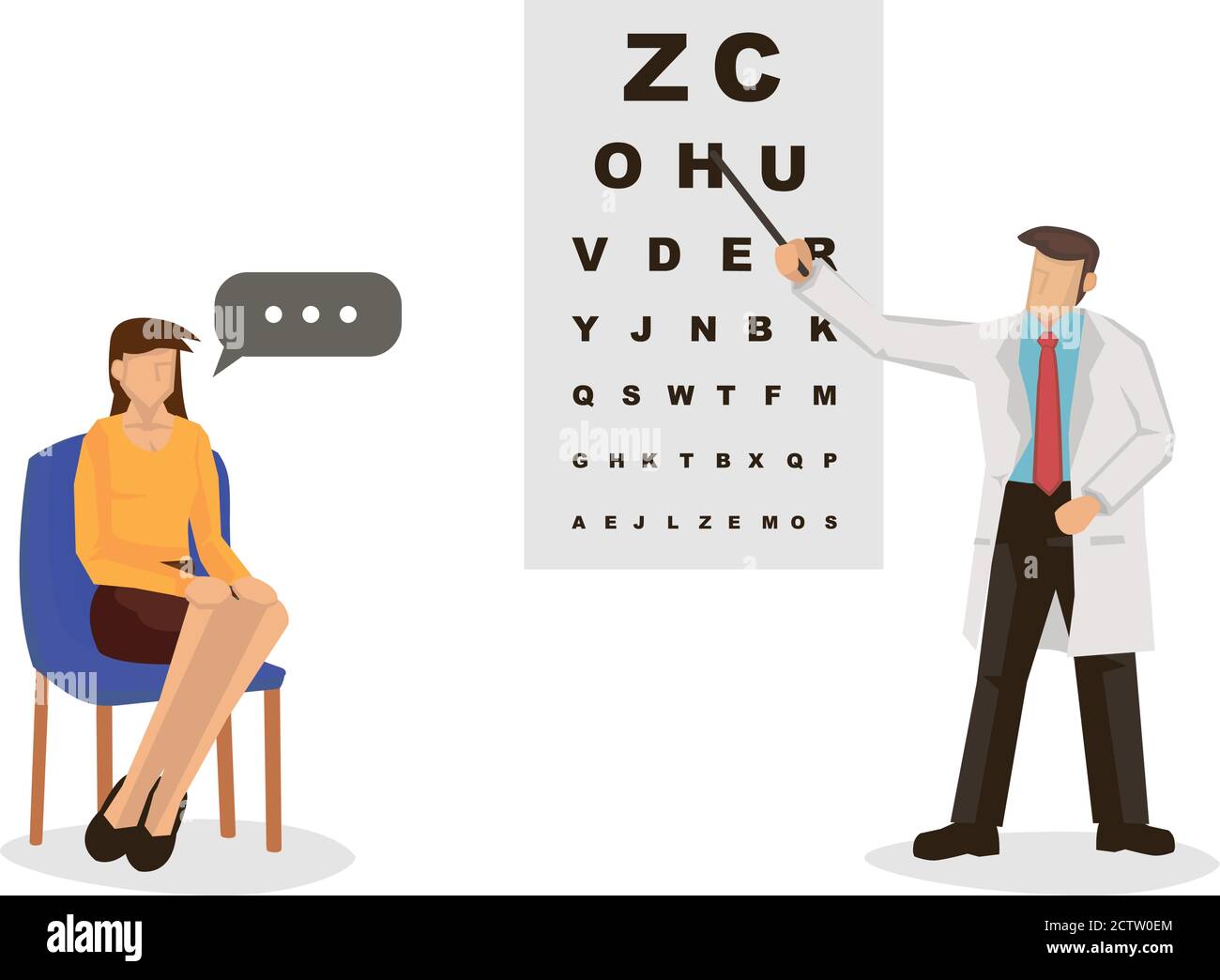 Optician eye test cartoon hi-res stock photography and images - Alamy