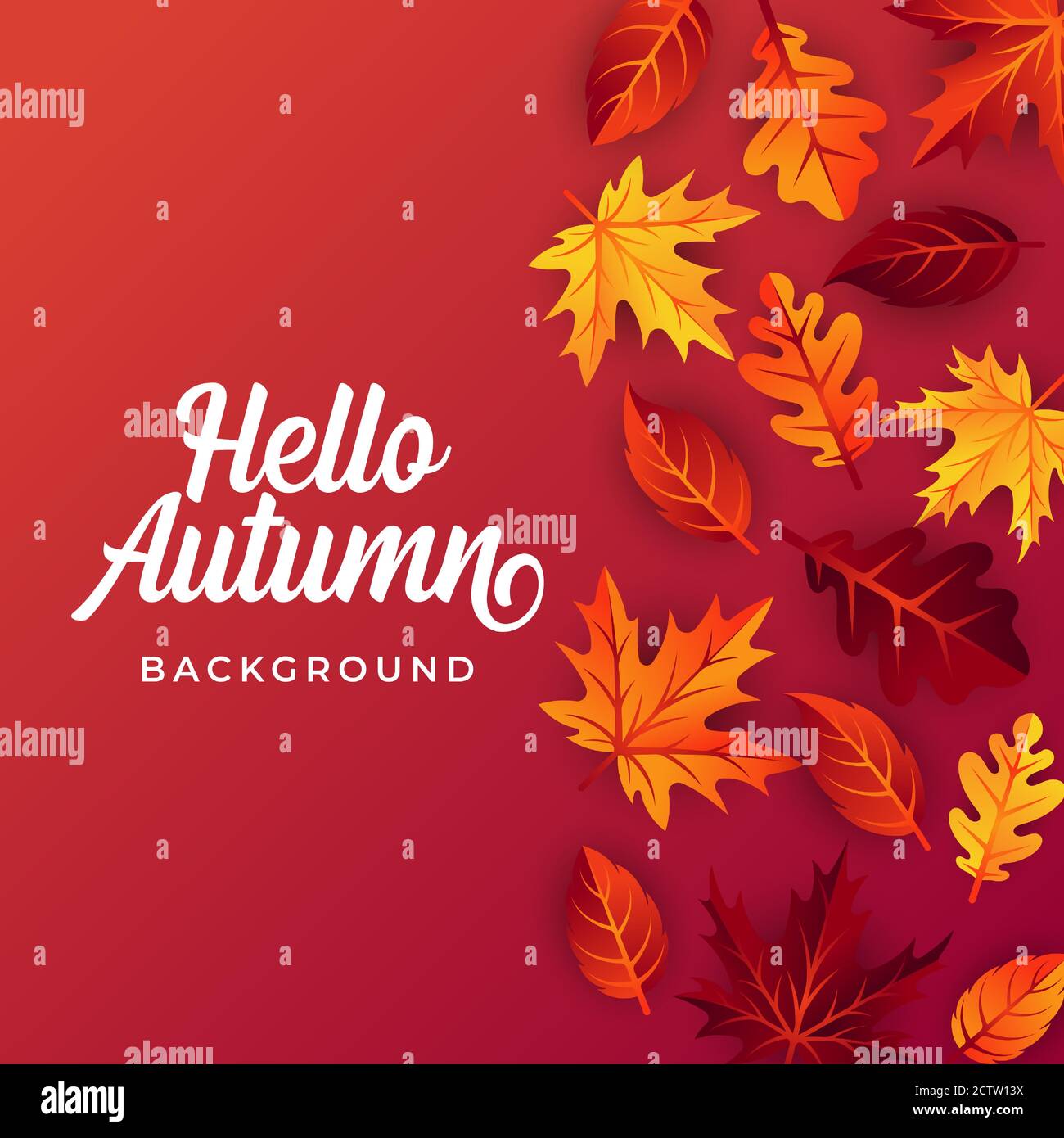 Autumn background vector with decorative leaves. Autumn fall Vector ...