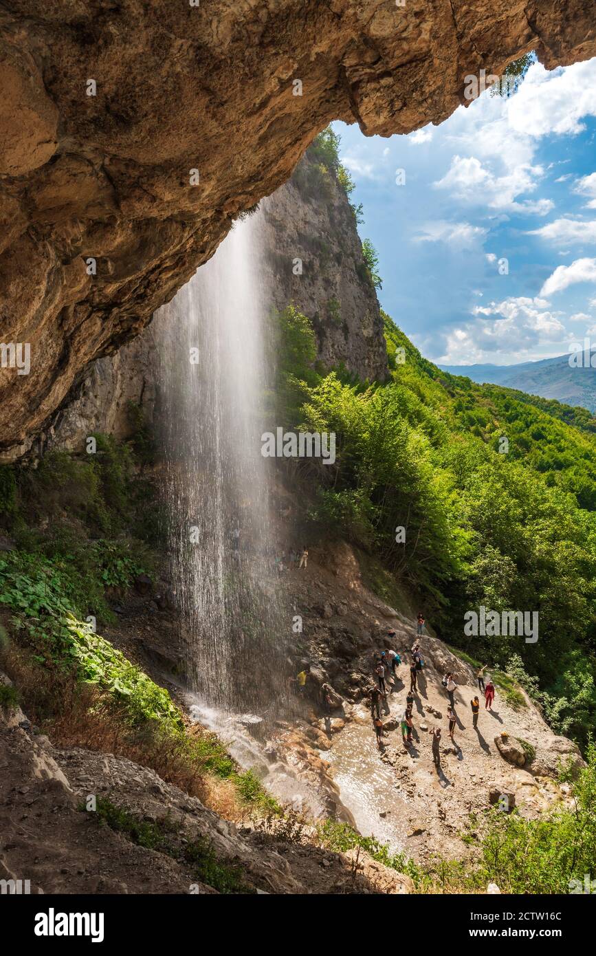 Beautiful waterfall on mountain slope hi-res stock photography and ...