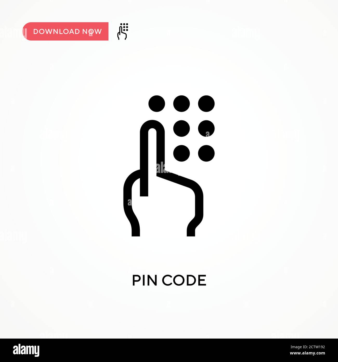 Pin code vector icon. . Modern, simple flat vector illustration for web ...
