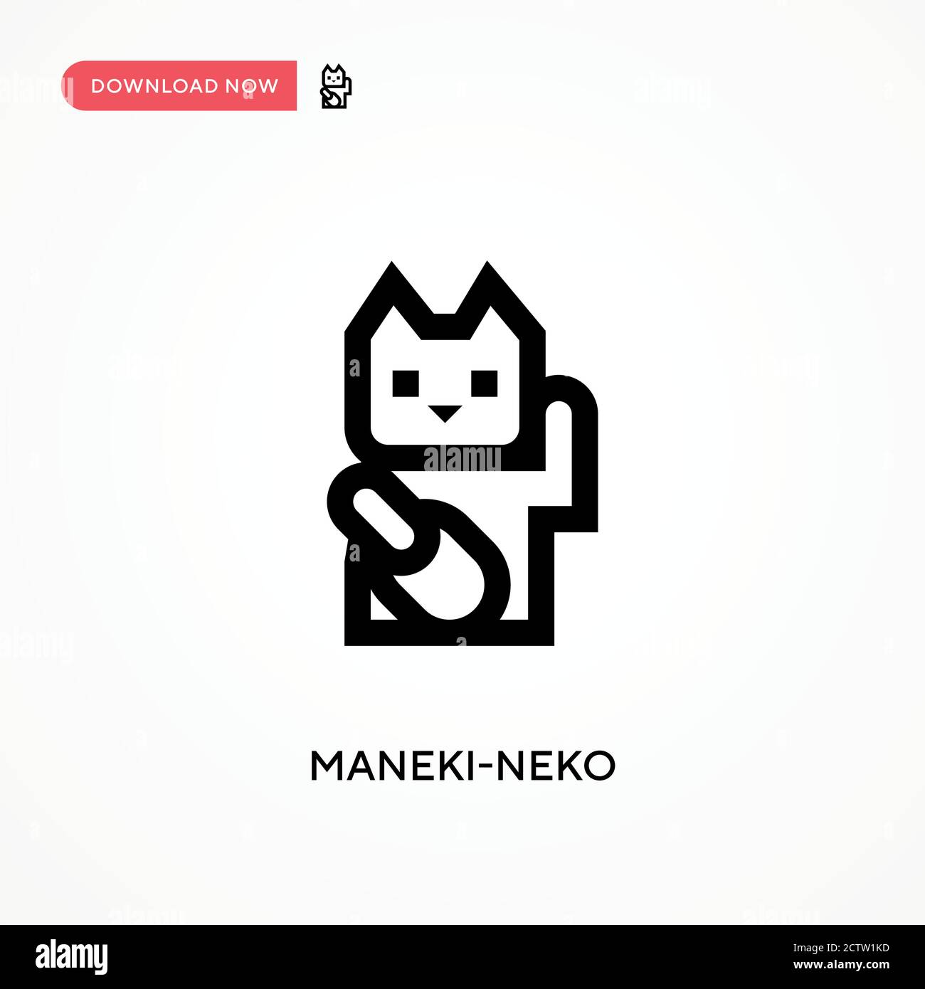 Maneki-neko vector icon. . Modern, simple flat vector illustration for ...