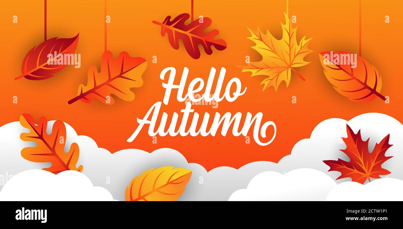 Autumn background vector with decorative leaves. Autumn fall Vector ...