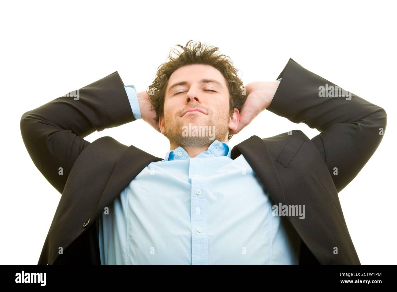 Suit arms behind head hi-res stock photography and images - Alamy