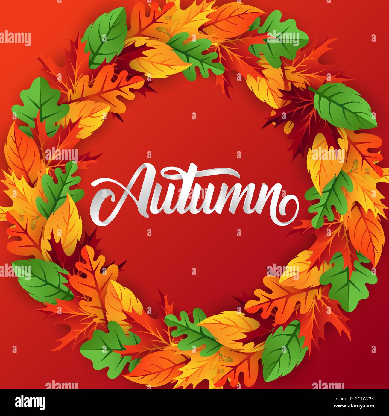Autumn background vector with decorative leaves. Autumn fall Vector ...