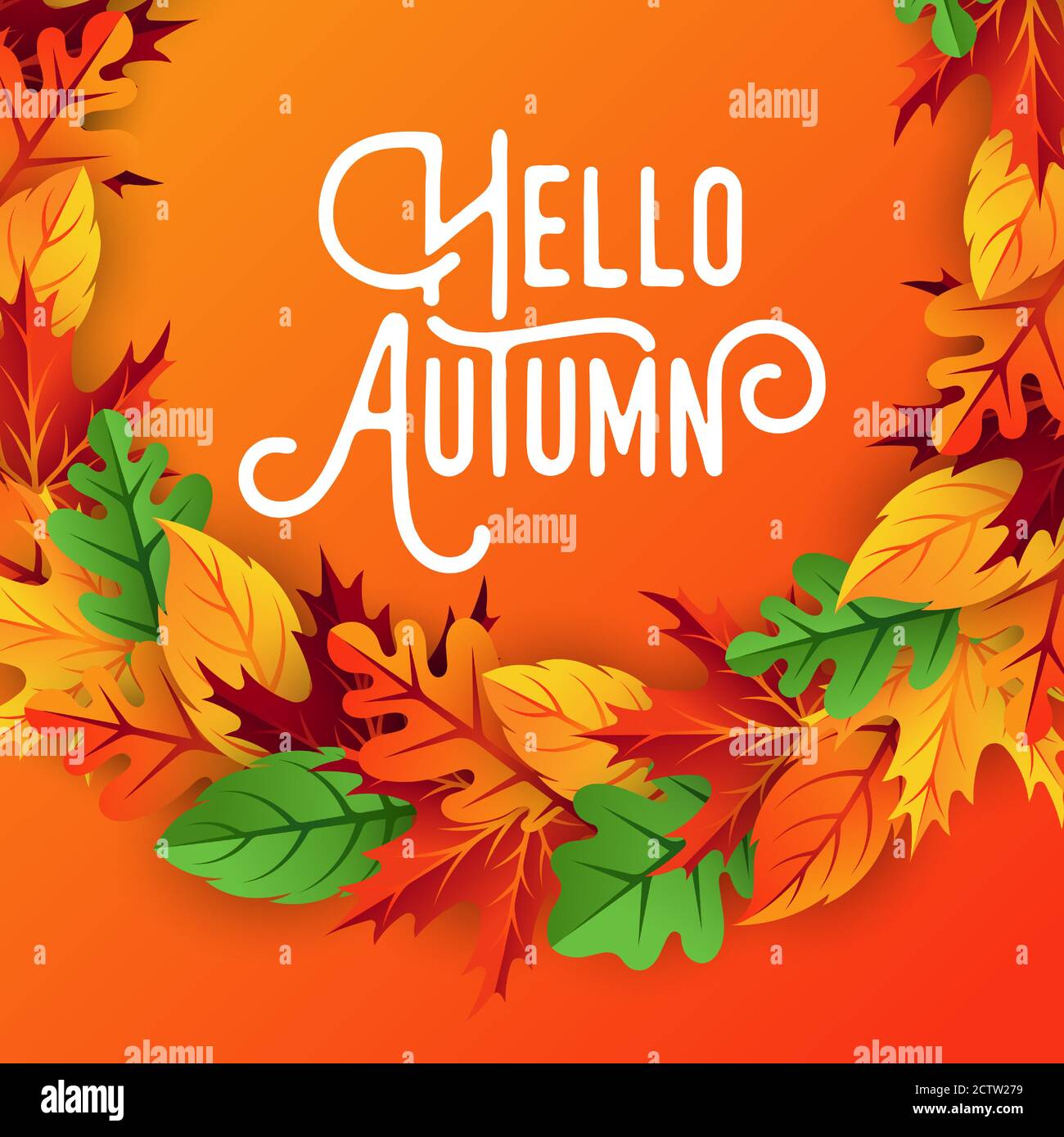 Autumn background vector with decorative leaves. Autumn fall Vector ...
