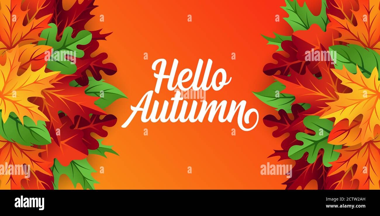 Autumn background vector with decorative leaves. Autumn fall Vector ...
