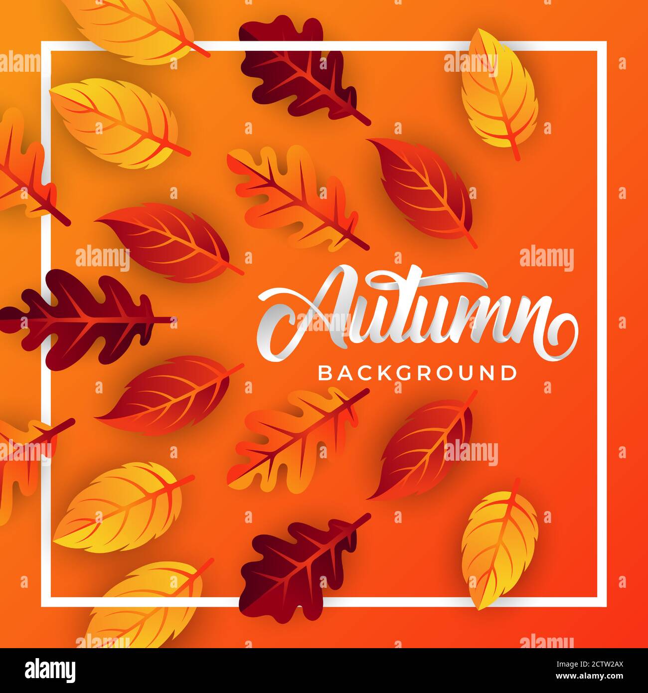 Autumn background vector with decorative leaves. Autumn fall Vector ...