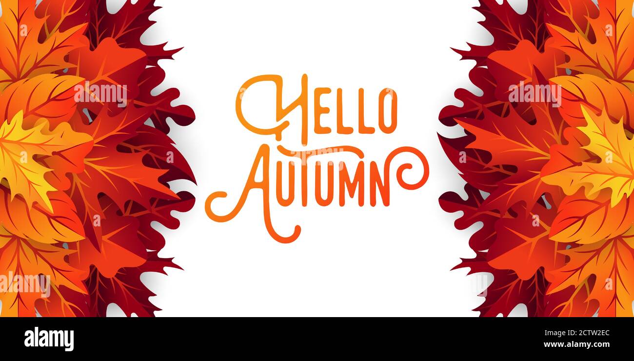Autumn background vector with decorative leaves. Autumn fall Vector ...