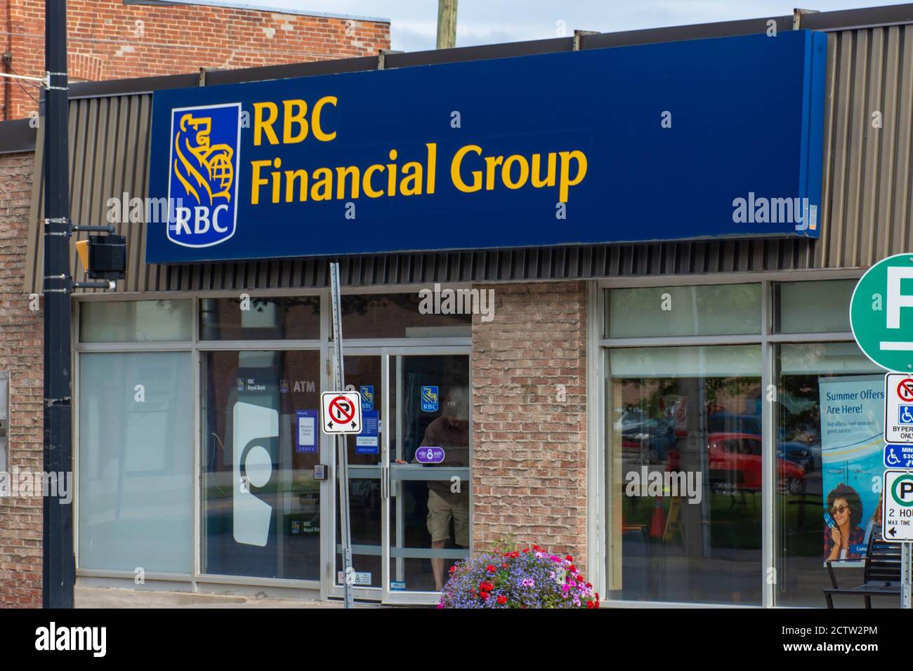 "Brighton, Ontario/Canada - 07/22/2019: Royal Bank of Canada storefront ...