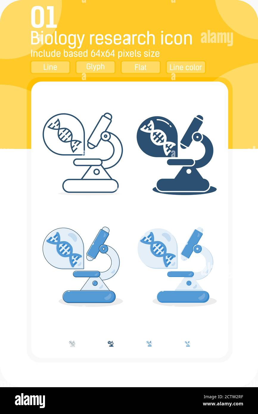 Biology research premium icon with multiple style isolated on white ...