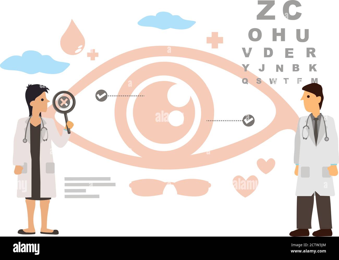 Optician eye test cartoon Cut Out Stock Images & Pictures - Alamy