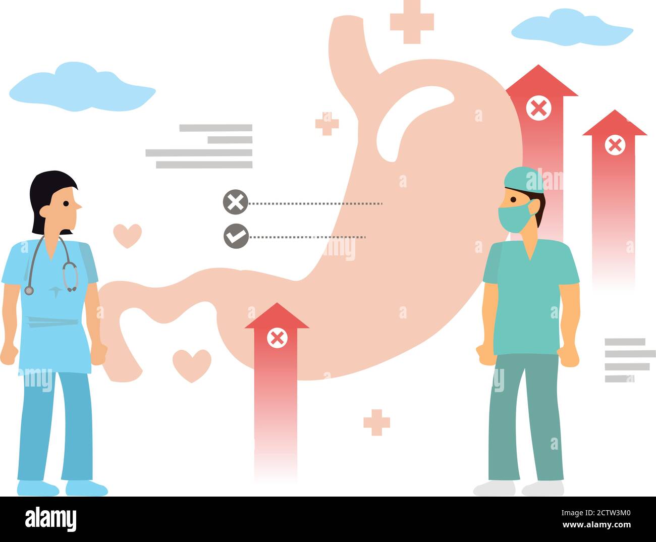 Doctors researches stomach healthcare medical. Disorder, liquid nausea ...
