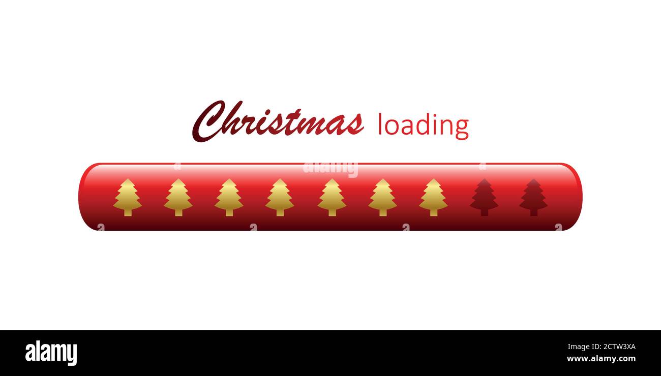 christmas loading bar with fir tree symbol vector illustration EPS10 ...