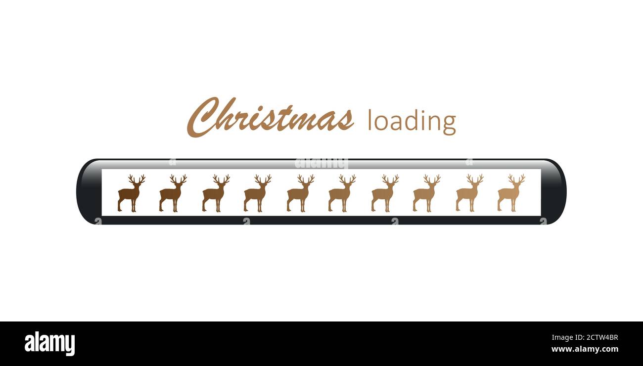 christmas loading bar with deer symbol vector illustration EPS10 Stock ...
