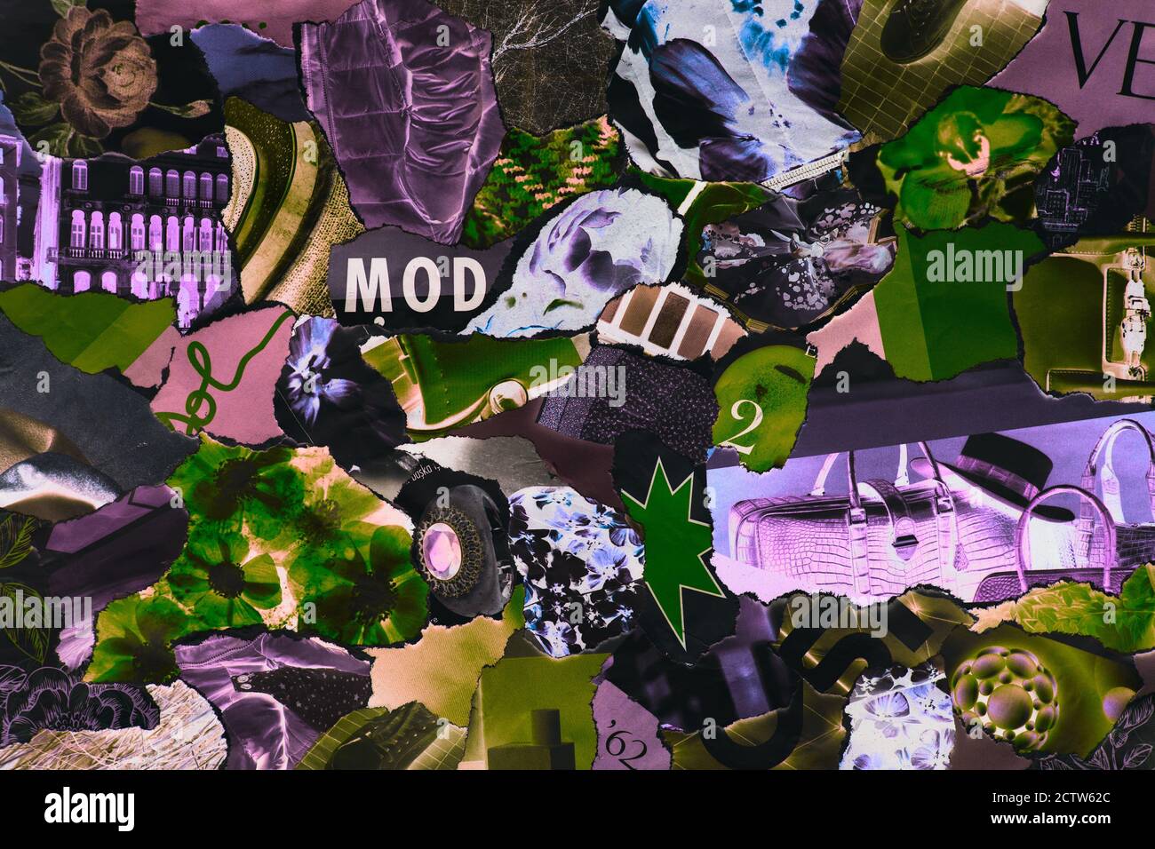 Handmade contemporary creative atmosphere art mood board collage sheet ...