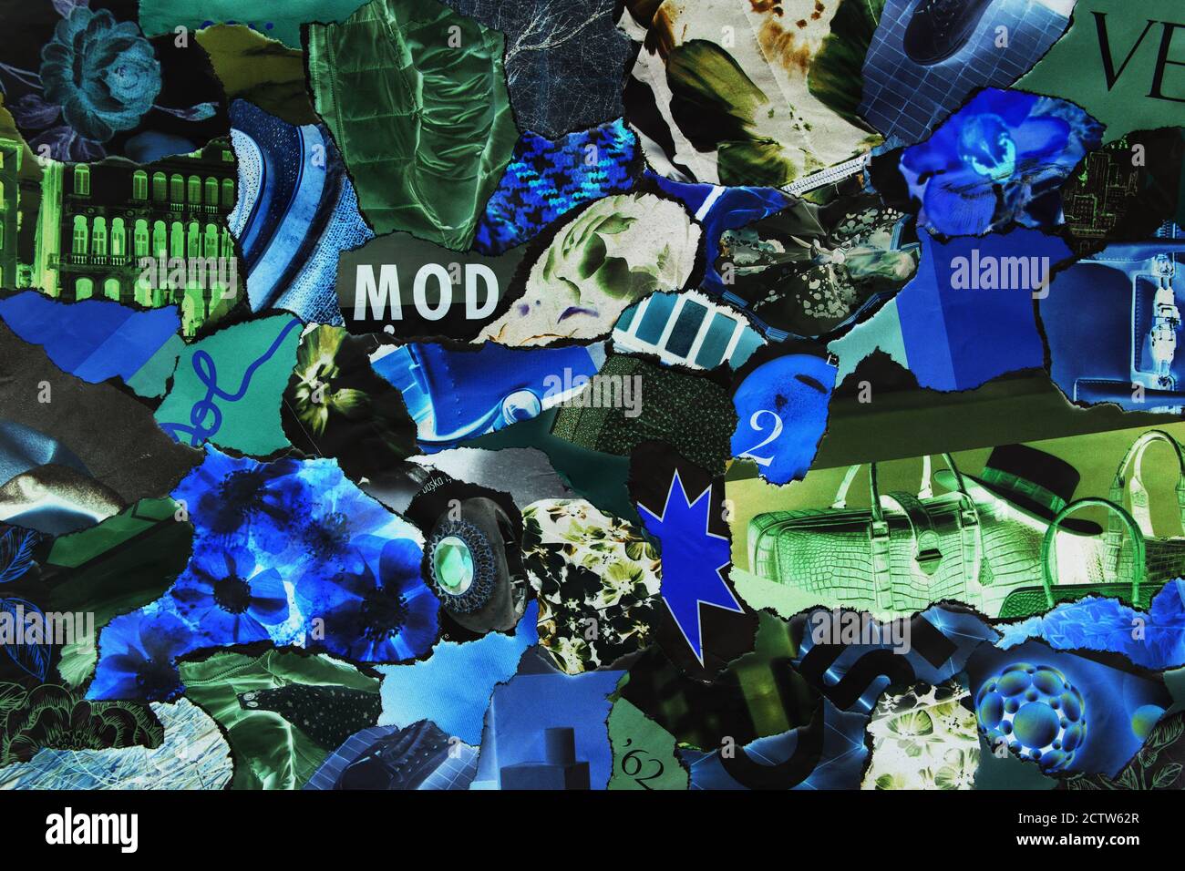 Handmade contemporary creative atmosphere art mood board collage sheet ...