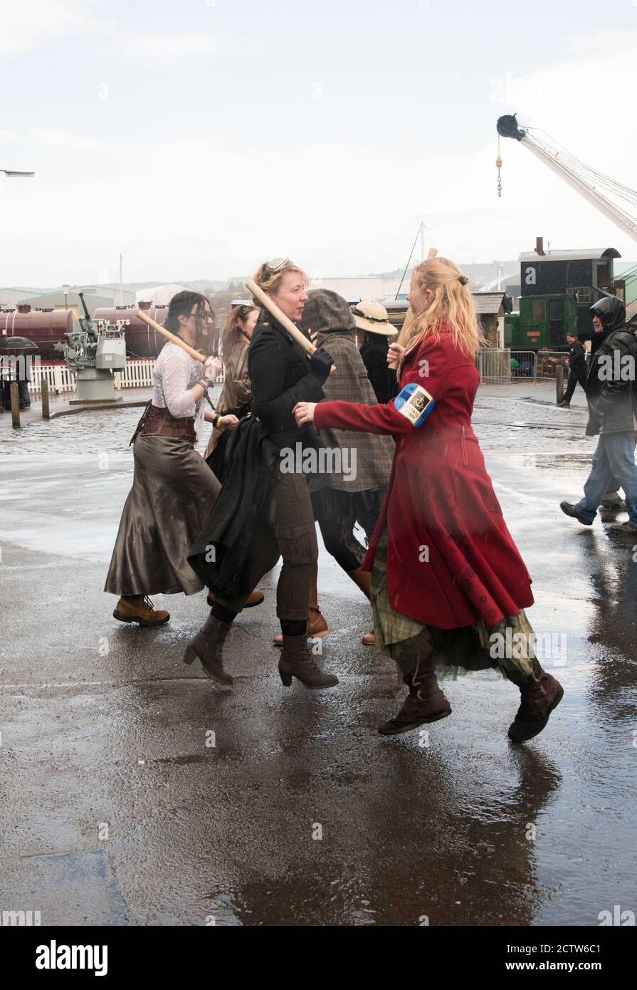 Steam Punk morris dancers at Chatham Dockyard Stock Photo - Alamy