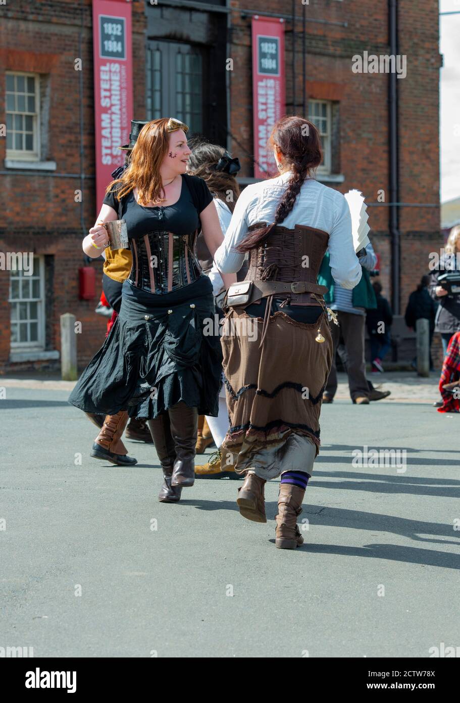 Steam Punk morris dancers at Chatham Dockyard Stock Photo - Alamy
