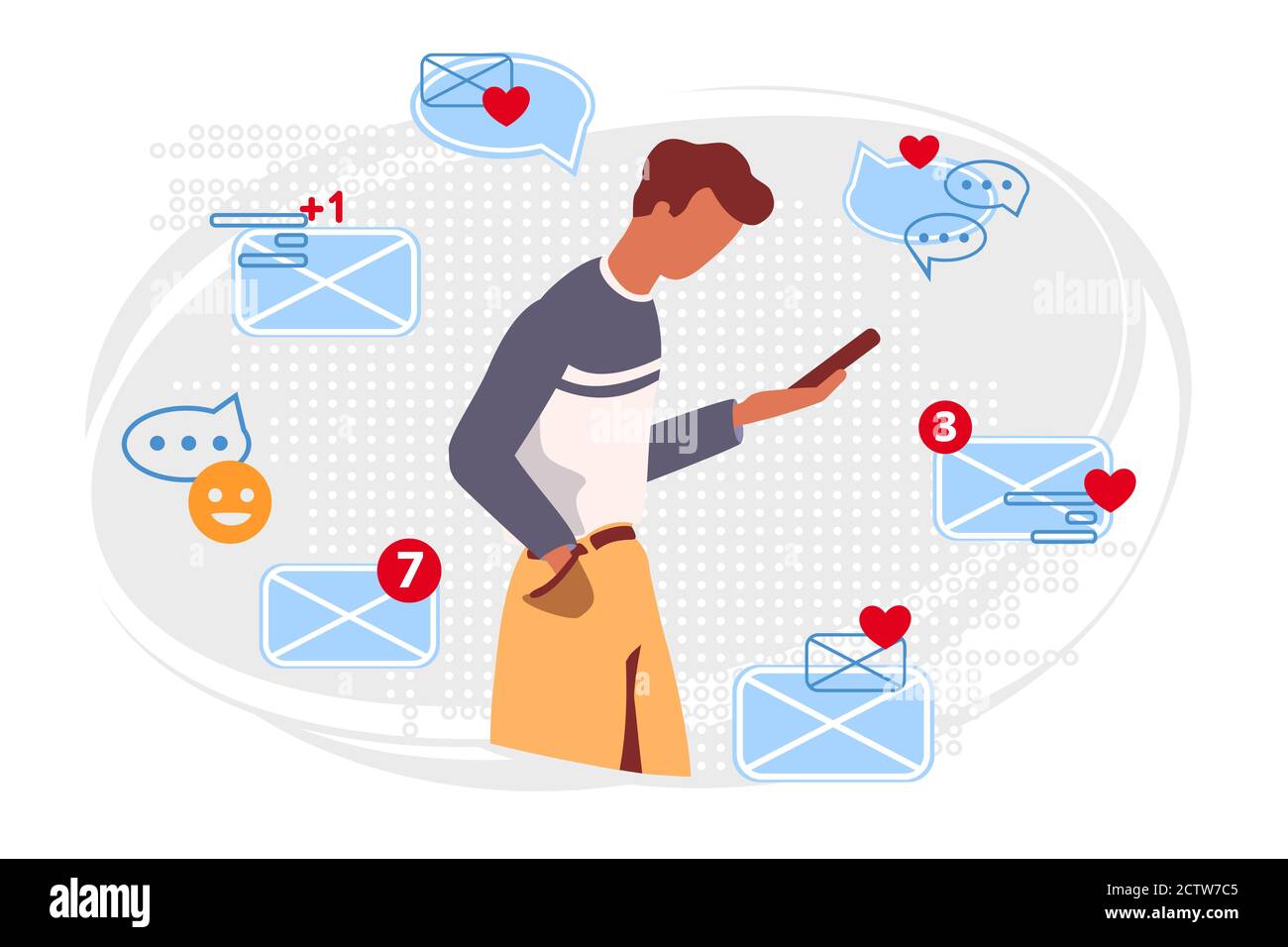 Man using phone concept Stock Vector Images - Alamy