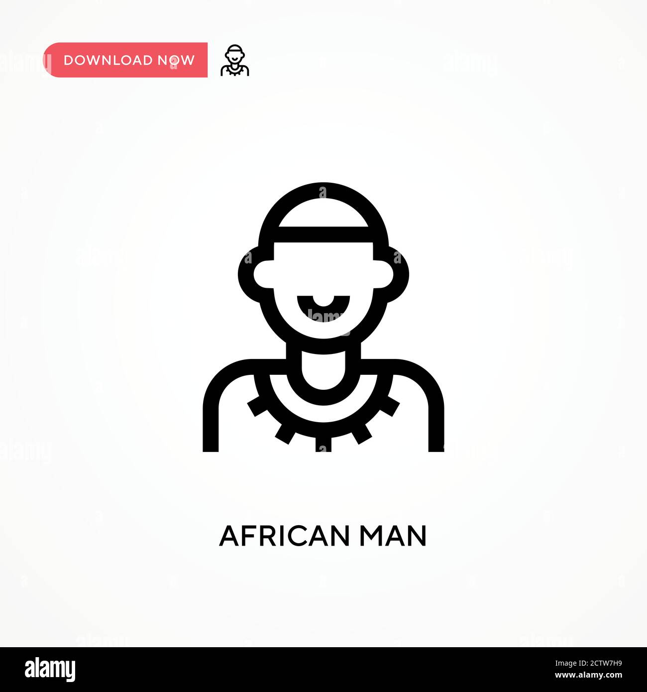 African man vector icon. . Modern, simple flat vector illustration for ...