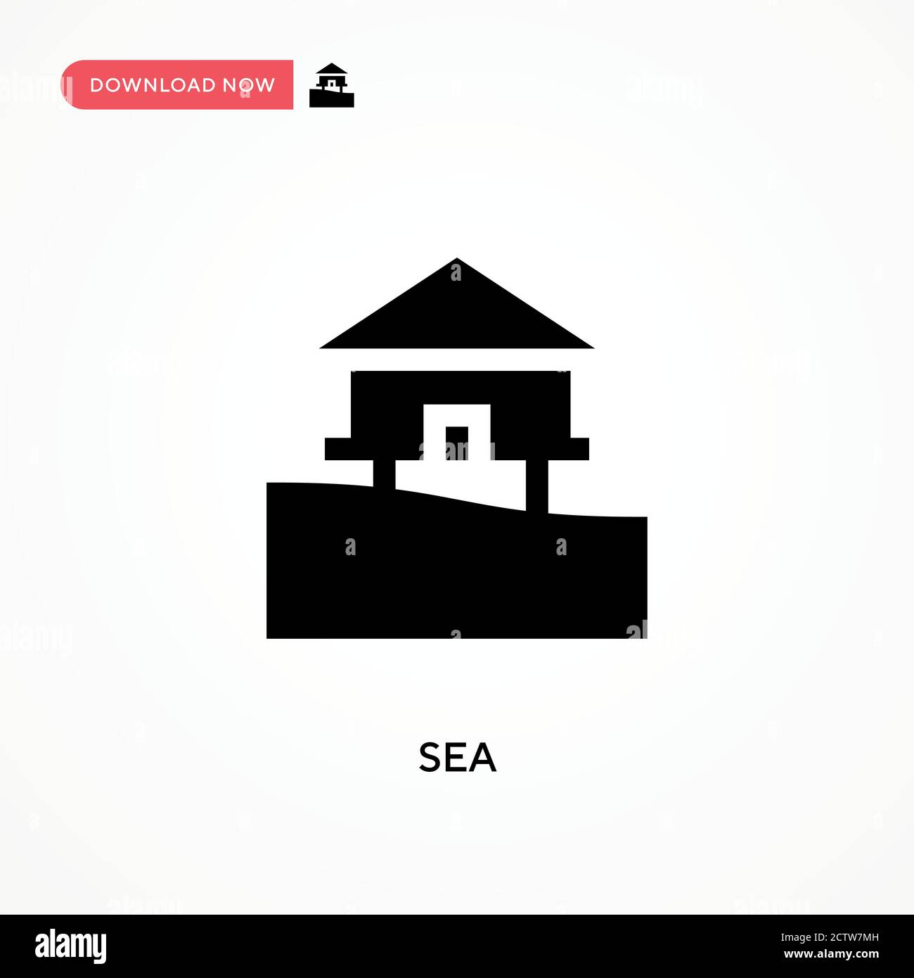 Sea vector icon. . Modern, simple flat vector illustration for web site ...