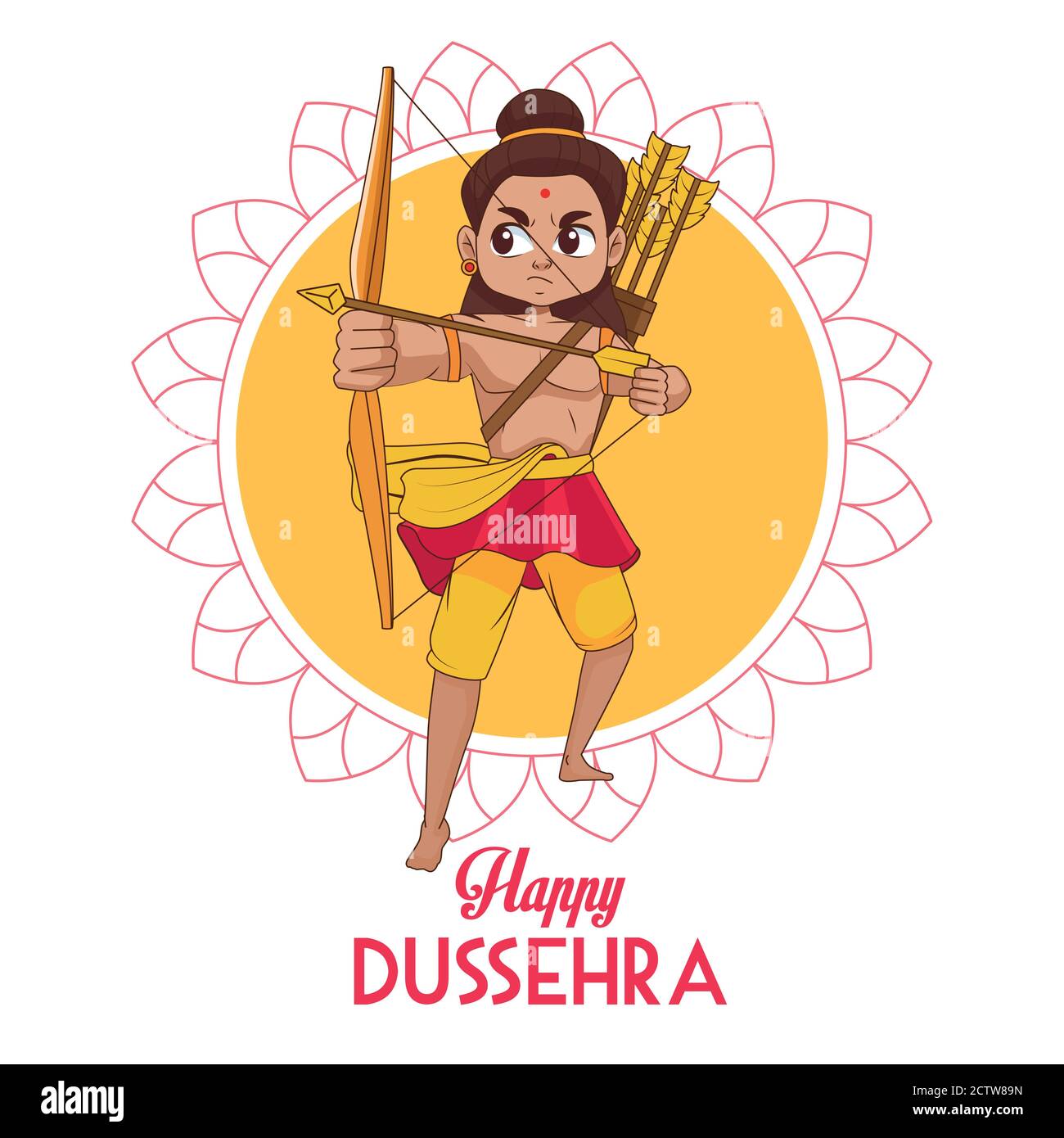 happy dussehra festival poster with rama character in mandala vector ...