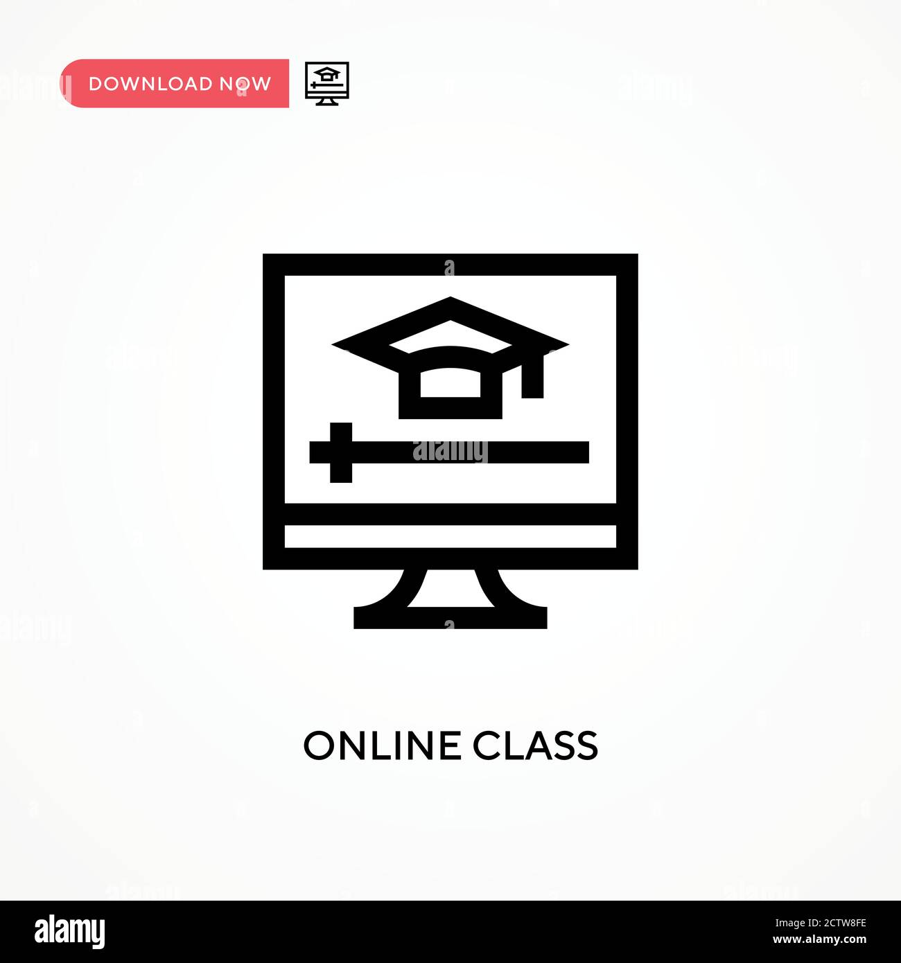 Online class vector icon. . Modern, simple flat vector illustration for ...