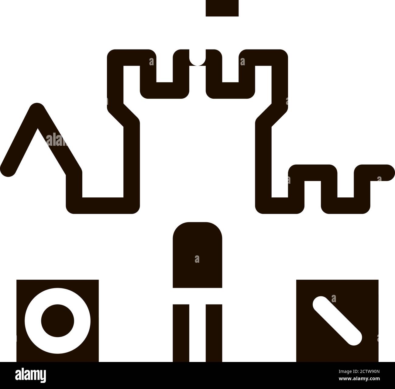 Interactive Kids Castle Personage Vector Sign Icon Stock Vector Image ...