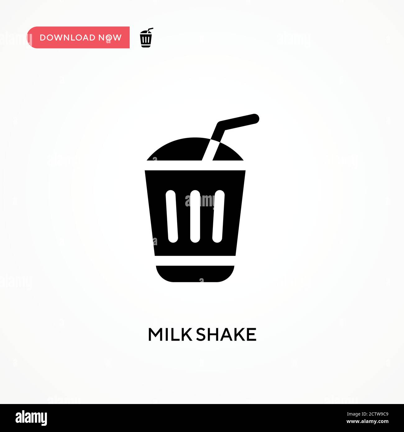 Milk shake vector icon. . Modern, simple flat vector illustration for ...